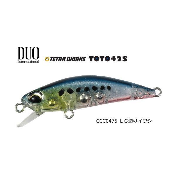 デュオ (DUO) TETRA WORKS TOTO ソルト メバリング アジング ライトゲーム ルアー様々なフィッシュイーターを魅了するスタンダードSミノートト42はテトラワークスシリーズの中で最も扱い易いスタンダードなシンキングミノー。...