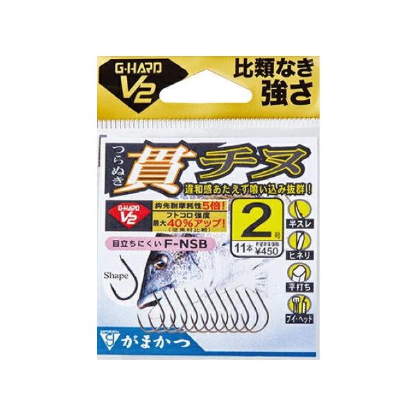gamakatsu クロダイ フカセ釣り 磯釣り フック ハリ 鈎がまかつ Gamakatsu GH G-HARD V2 V2 真鯛 / ハリ細軸軽量設計により、食いの良さ・貫通力ともに抜群！G-HARDV2採用により「強度がある細軸鈎」を...