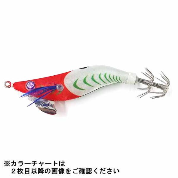 水に馴染む、スローシンキングな比重。止まりが早く安定しやすいのでイカのパンチミスが激減！ボディ素材のカラーを「グリーン夜光」「ブルー夜光（弱発光）」「ケイムラ」とアピールのパターンを変え、より緻密なVisualフォーメーションを組む事が可能...