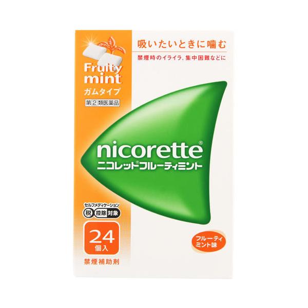 【第(2)類医薬品】ニコレット フルーティミント (24個) 禁煙補助剤 ニコチンガム製剤　【セルフメディケーション税制対象商品】　※本商品は医薬品となります。ご購入にあたっては必ずPC版にて商品内容をご確認のうえご購入ください。※お買い上...