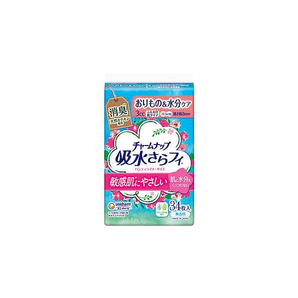 ユニチャーム チャームナップ 吸水さらフィ ふんわり肌 無香料 (34枚) 女性用 パンティライナー 17.5cm 3cc　