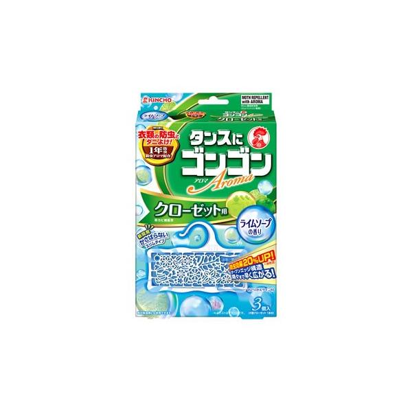 金鳥　KINCHO　キンチョウ　タンスにゴンゴン　アロマ　クローゼット用　1年防虫　ライムソープの香り　(3個入)　JANコード：4987115842595