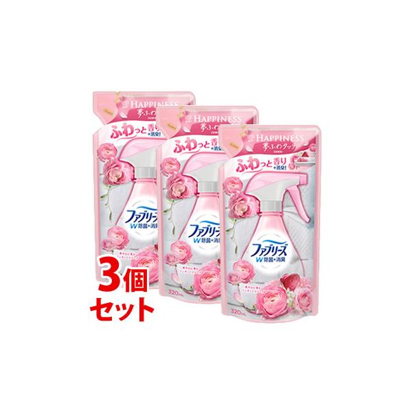 《セット販売》　P&amp;G ファブリーズ ダブル除菌＋消臭 with レノアハピネス 華やかに香るアンティークローズ つめかえ用 (320mL)×3個セット 詰め替え用　【P＆G】　