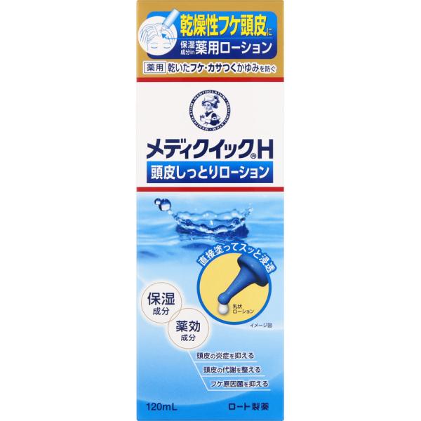ロート製薬 メディクイックH 頭皮しっとりローション (120mL) 頭皮ローション スカルプケア　【医薬部外品】　JANコード：4987241155699　