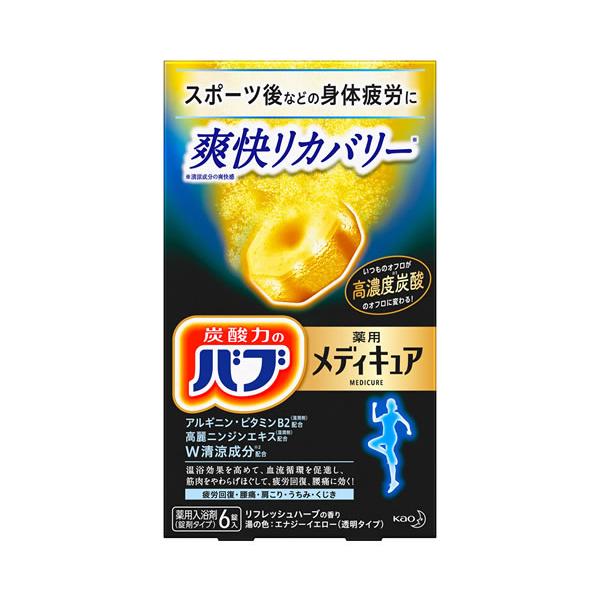 花王 バブ メディキュア 爽快リカバリー (70g×6錠) 入浴剤 炭酸タイプ　【医薬部外品】　JANコード：4901301379498【入浴剤CP】【あったかグッズ】