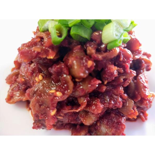 【希少】旨辛タラのチャンジャ90g★旨辛タラのチャンジャ★当店の人気商品★◎原材料:スケトウダラの胃、にんにく、唐辛子、大根、りんご、玉ねぎ、アミエビ、生姜◎賞味期限:製造日から30日(冷蔵)チャンジャは野菜のキムチと違って、熟成しないと美...