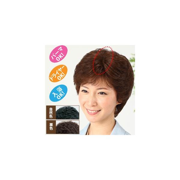 使いやすい分け目サイズです。お好みの分け目に合わせて付け位置自在、前髪カバーにもつむじカバーにもＯＫ！ レディースウィッグ/女性用ウィッグ/ミセスウィッグ/ポイントウィッグ/部分かつら/婦人用かつら/つむじカバーウィッグ        薄型...
