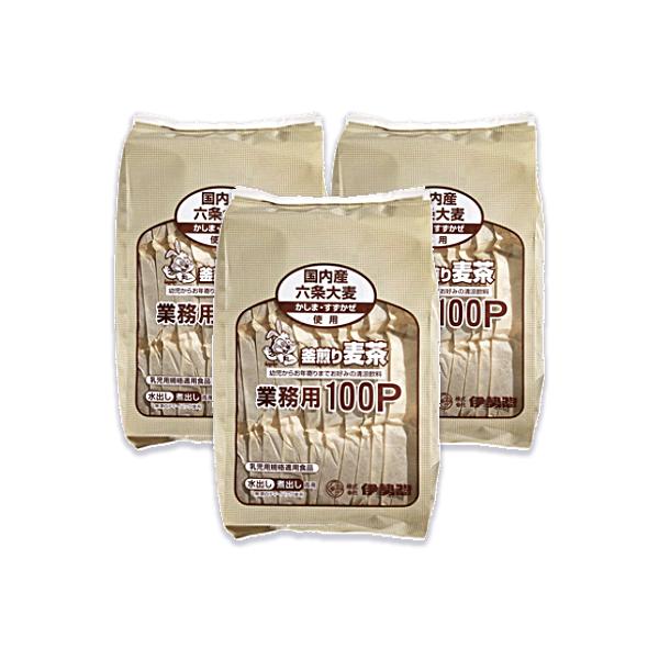 原材料は国内産六条大麦100%のみ！本品は乳児用規格適用食品のため、6か月頃からの赤ちゃんからお年寄りまでお飲みいただけます。ノンカフェイン、ノンカロリーです。煮出し、冷水兼用の1袋100パック入ったお徳用麦茶です。釜煎り2度焙煎で味、色、...