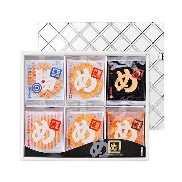 1箱で5つの味を楽しめる、贈り物にぴったりの商品です。定番の「プレーン」と人気の「マヨネーズ味」、優しい甘みの「玉ねぎ」、ハバネロを使った「辛口」、魚の旨味が倍増した「勝つ(かつお)」の様々な味わいをセットにした贈物に最適な「めんべい」です。