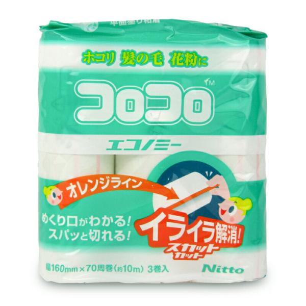 めくりやすくて、スパッと切れるスカットカットを搭載した、使いやすさと値ごろ感にこだわったコロコロです。ホコリや花粉をしっかりと捕捉する粘着力、テープの切りやすさ、価格のバランスが取れたちょうど良い製品です。巻芯内径38ｍｍ、幅160ｍｍのス...