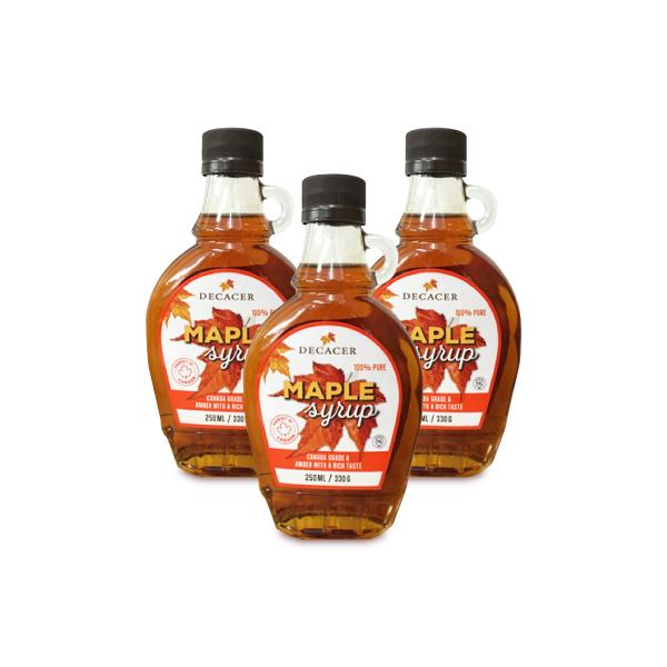 メープル（カエデ）の樹液を煮詰めた天然のシロップです。ゴールデンの後に採取される樹液から作られるのがアンバーで、メープル収穫のメインのグレードです。市場で一番多くみられるタイプです。 また、保存料は一切使用していません。