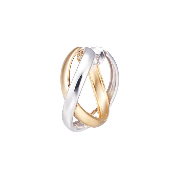 ゴールド×ホワイトゴールドのフープがクロスしたイヤーカフ。シンプルでありながら、どの角度から見ても洗練されたデザインに仕上げています。お手持ちのピアスやイヤリングとのレイヤードもおすすめです。■■■ご注文前に必ずご確認ください■■■※耳の形...