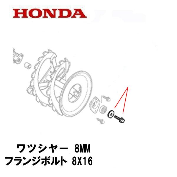 ホンダ除雪機　フランジボルト 8X16　ワツシヤー 8ｍｍのセットです適合機種：
