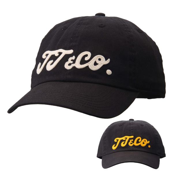 【TT&amp;CO. CAP BLACK】（TT&amp;CO. キャップ ブラック）ヴィンテージテイストな肉厚のフェルトを縫い付けました。キャップの色はブラック。ロゴの色はホワイトとオレンジ。 ＜＜素材＞＞コットン 100%＜＜サイズ＞...