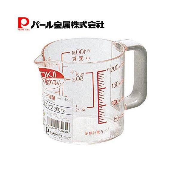 【商品概要】熱湯ok電子レンジok無機系抗菌加工50mlから200mlまで5ml単位の細かい目盛上白糖・薄力粉を100gまで25g単位で計量できる目安ライン付【スペック】メーカー型番:C-849本体サイズ:幅105×奥行70×高さ75mm ...