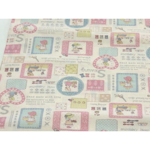 サンボンネット・スーは世界中で愛されている、サンボンネット（日よけ帽子）を被って顔の隠れた、エプロンやワンピース姿のかわいらしい女の子です。このサンボンネット・スー、通称スーちゃんはパッチワーク生地やアップリケのモチーフとして特別な人気を誇...