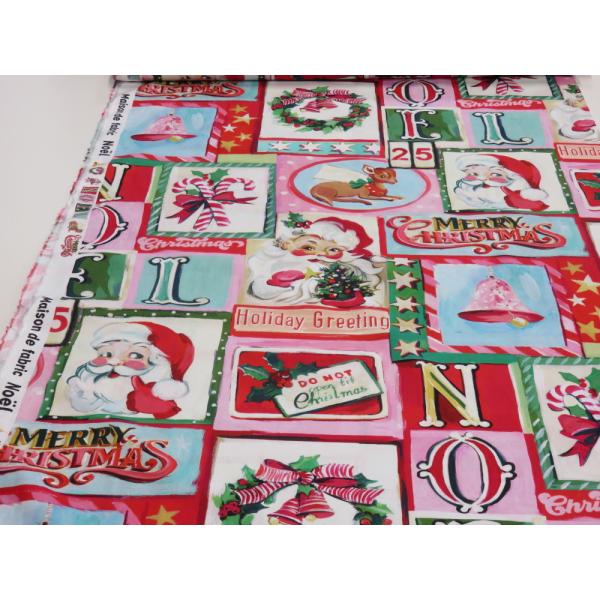 海外で買い付けた原画をもとに日本でプリントしたオリジナリティの高いクリスマスコットンです。インクジェットでプリントしているのでデザイナーの描いた雰囲気を忠実に再現しています。大きめの柄ですが柄の指定はできません。★生地巾　約１０８ｃｍ★素材...