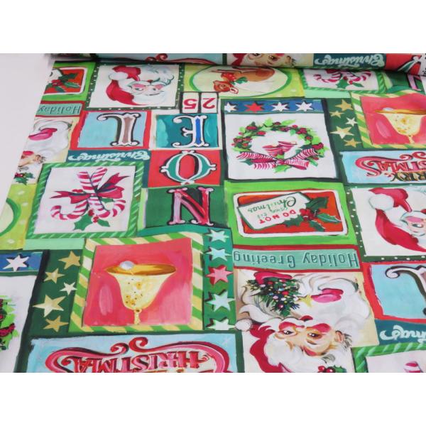 海外で買い付けた原画をもとに日本でプリントしたオリジナリティの高いクリスマスコットンです。インクジェットでプリントしているのでデザイナーの描いた雰囲気を忠実に再現しています。大きめの柄ですが柄の指定はできません。★生地巾　約１０８ｃｍ★素材...