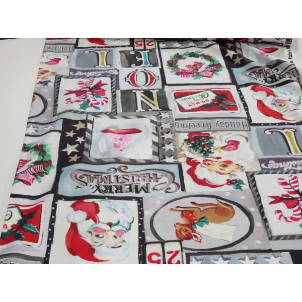 海外で買い付けた原画をもとに日本でプリントしたオリジナリティの高いクリスマスコットンです。インクジェットでプリントしているのでデザイナーの描いた雰囲気を忠実に再現しています。大きめの柄ですが柄の指定はできません。★生地巾　約１０８ｃｍ★素材...