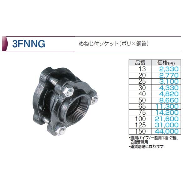 当日出荷 3FNジョイント めねじ付ソケット（ポリ×鋼管） 50 | 現場屋さんヤフー店 | SitePromo