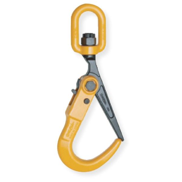 【特長】<br>●敷鉄板の敷設・撤去作業に又、ワイヤーロープ、スリングベルト用等の吊り作業に最適。<br>●スイベル付で、ワイヤロープ等のより戻しがスムーズで敷鉄板等の回転防止となります。<br>●開口部...