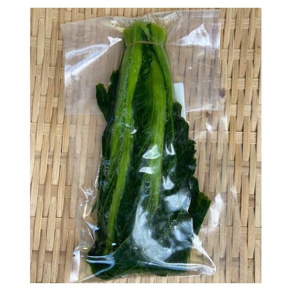 原材料名：からし菜、漬け原材料（食塩、調味料(アミノ酸等）、酸化防止剤（ビタミンC)、酸味料）原料原産地名：国産内容量120ｇ賞味期限：約10日販売期間：11月頃〜3月頃ピリ辛でごご飯のおともにさいてき最適です。おにぎりを葉で巻いてめはり寿...