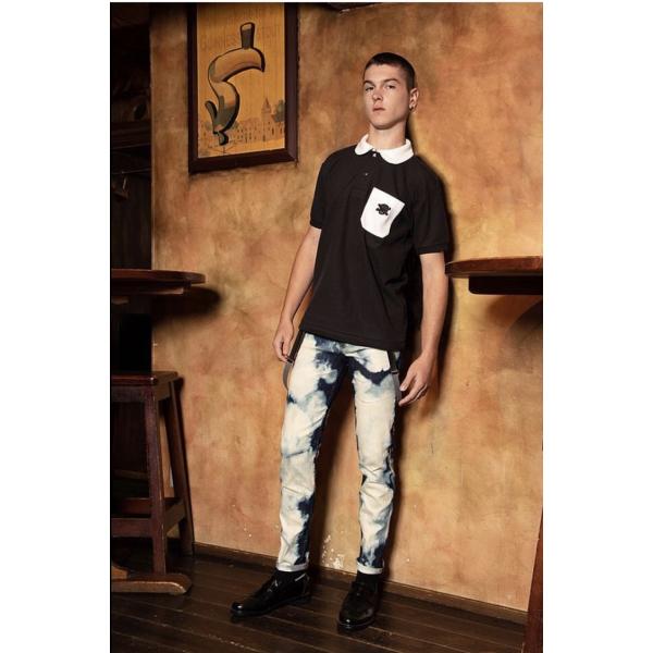 スキニーパンツブリーチ加工スーパーストレッチ素材Stretch denim pantsBleachedSkinny shape  97% COTTON3% POLYURETHANEMade in Japanウエスト　股下　ワタリ　裾幅　　イ...