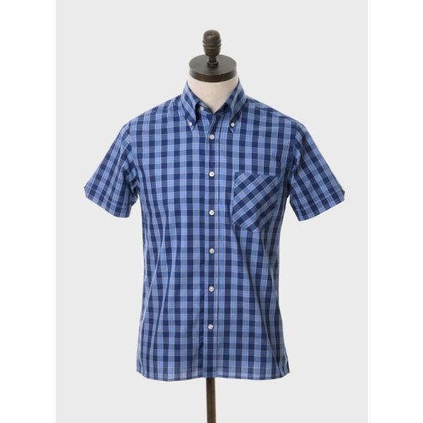 【ART GALLERY CLOTHING S/S Button Down LARK WOVEN Shirt】英国から届いたアートギャラリー クロージングのチェックの半袖ボタンダウンシャツ"LARK WOVEN"。たいへん珍しい1インチ（2...