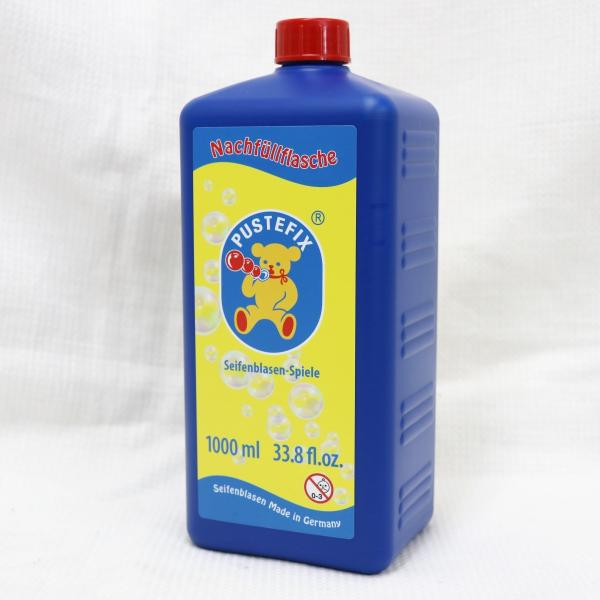 シャボン玉アーチストも絶賛！ドイツ製、割れにくいシャボン玉液。たっぷりみんなで使える1000ｍｌのボトル新パッケージです。1たっぷりサイズ。買い置きにおすすめ。