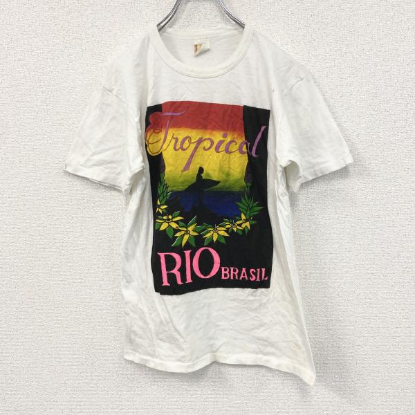 ■商品情報【管理番号】00011477【ブランド】no brand/ノーブランド【アイテム】半袖Ｔシャツ【タイプ】リオ・デ・ジャネイロ/ヴィンテージ【対象】メンズ【重量】200g【表記サイズ】M【商品説明】【サイズ】→G(S相当)身幅→43...