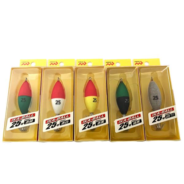 マルシン漁具IKA-BALL 〈イカボール〉 25号　です。まるっとかわいいコンパクトボディー！！ちょっと違ったイカメタル！！コンパクトボディで沈みが速い！イカメタルに最適！　サイズ　２５号●カラー赤緑赤白赤黄白ラメ入り緑黒全長　　：約80...