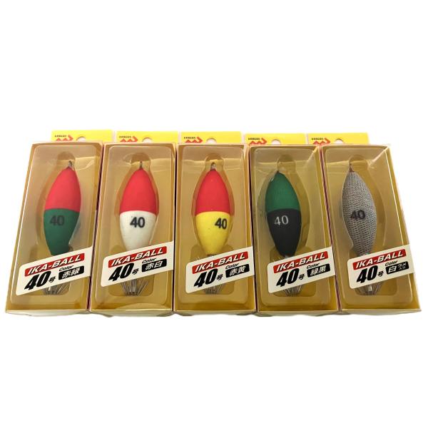 マルシン漁具IKA-BALL 〈イカボール〉 40号　です。まるっとかわいいコンパクトボディー！！ちょっと違ったイカメタル！！コンパクトボディで沈みが速い！イカメタルに最適！　サイズ　４０号●カラー赤白白ラメ入り緑黒全長　　：約86mm（針...