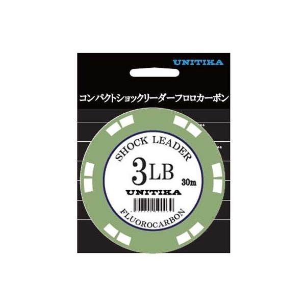 ユニチカコンパクトショックリーダー フロロカーボン 30m 3lb　です。ソフトで高感度のフロロカーボン！！ノットシステムが組みやすくPEラインとの相性も抜群。優れた耐摩耗性と高感度を両立。■TEST lb：3lb■参考号数：0.8号■巻き...