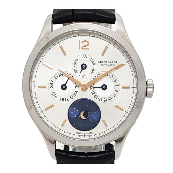 [商品番号] 266065[ブランド] モンブラン[モデル] ヘリテイジ クロノメトリー カンティエーム メンズ[付属品] 箱 ギャランティ(無記入)[型番] 112536[ケースサイズ] 約40mm[腕回り] 約16.5cm〜約20.5c...