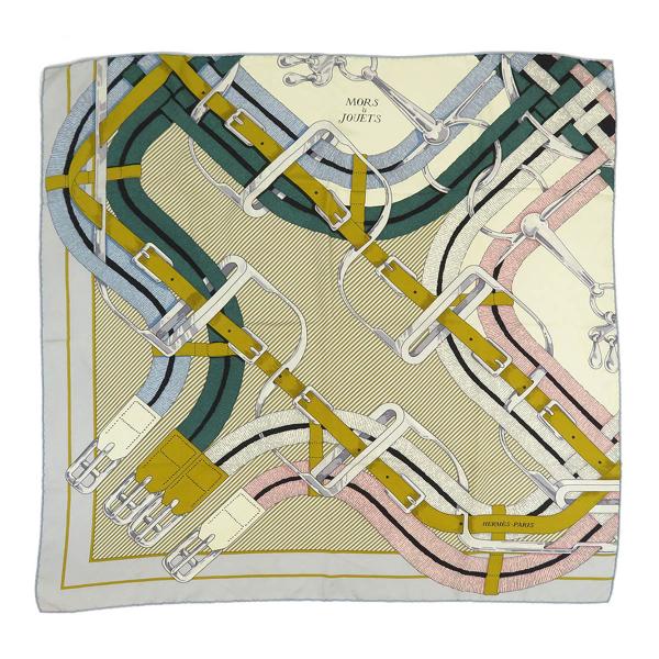 [商品番号] 282472[ブランド名] エルメス[商品名] カレ 90 Mors a Jouets 馬銜 ユニセックス[付属品] 箱[型番] [サイズ] 約87.5cm×約84.5cm[素材] [重量] [商品仕様] [カラー] オフホワ...