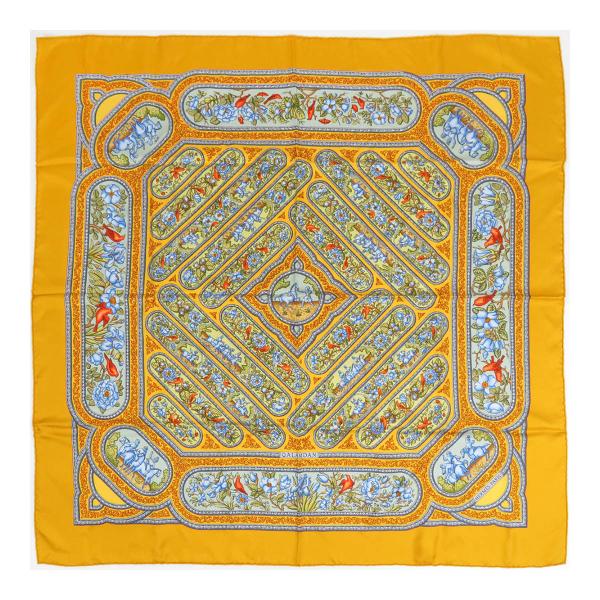 [商品番号] 285139[ブランド名] エルメス[商品名] カレ 90 QALAMDAN カラムダン スカーフ ユニセックス[付属品] [型番] [サイズ] 約88cm×約88cm[素材] [重量] [商品仕様] [カラー] イエロー ブ...