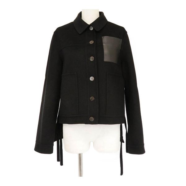 [商品番号] 288747[ブランド名] ロエベ[商品名] アナグラム レザーパッチ ワークウェア ジャケット レディース[付属品] ハンガー[型番] S359Y02XAB[サイズ] 32 着丈約67cm 肩幅約40cm 身幅約53cm 袖...