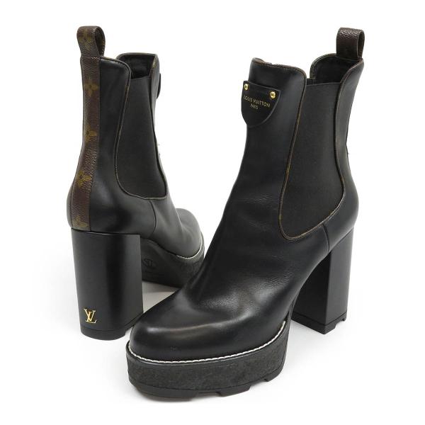 [商品番号] 288850[ブランド名] ルイヴィトン[商品名] LV ボブール ライン サイドゴア ブーツ モノグラム レディース[付属品] [型番] [サイズ] 39 (参考サイズ：約25cm相当) ヒールの高さ約11cm 筒丈約15c...