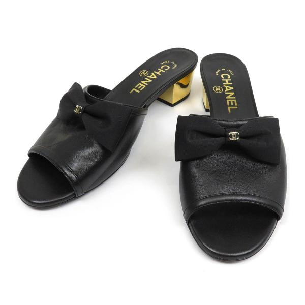 [商品番号] 289638[ブランド名] シャネル[商品名] ココマーク リボン ミュール レディース[付属品] [型番] G45691[サイズ] 37 (参考サイズ：約24cm相当) ヒールの高さ約4cm[素材] [重量] [商品仕様] ...