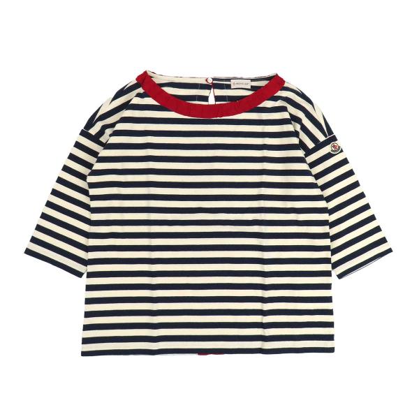 [商品番号] 296518[ブランド名] モンクレール[商品名] MAGLIA GIROCOLLO ボーダー柄 ハーフスリーブ カットソー レディース[付属品] 替えボタン[型番] 80836 00 829CD[サイズ] M 着丈約59cm...