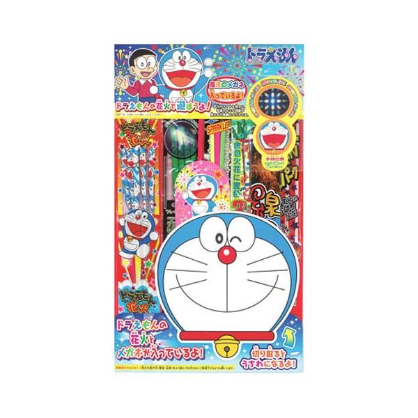 手持ち花火セット ドラえもん KA-10・LCA・ドラえもんとのコラボ商品！・手持花火と線香花火だけの花火セット。・絵型花火はドラえもんがデザインされたオリジナル品！　切り取ってうちわにもなる台紙が入って、花火がさらに輝く不思議なメガネ付！...