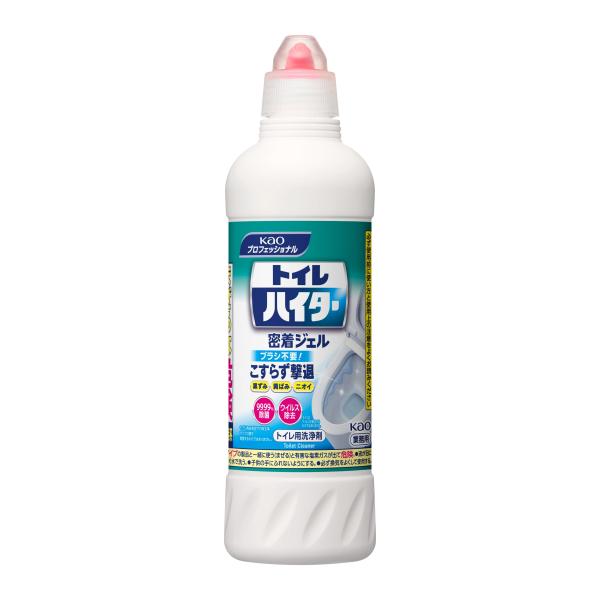 デイリーケア（漂白・除菌）に！閉店時清掃の仕上げに、便器の内側にサッとひとかけ液の粘度がアップして汚れに密着！気になるフチ裏汚れもブラシ無しでスッキリ。かけておくだけで、しつこい黒ずみやバイ菌汚れを分解して、しっかり落とします。容量：500...