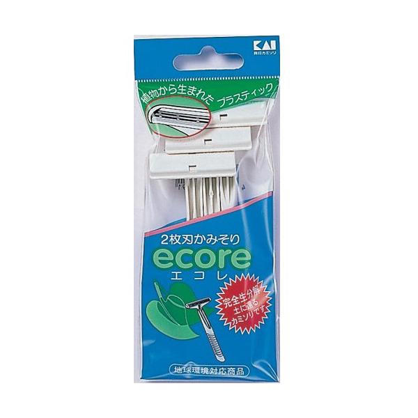 貝印〈メンズケア〉エコレ●ステンレス2枚刃。●ダブルコーティング●生分解性プラスチック使用　　　入数　：3本個装サイズ：W72×Ｄ13×H172（mm）・23（g）製造販売元：貝印株式会社※クリックポスト配送 商品6個まで1個口　　宅配便配...