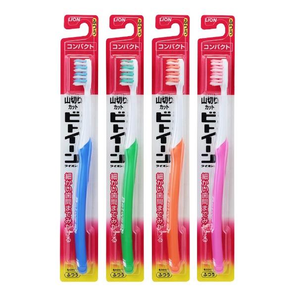 ◎小さい山切りカットだから毛先が細かい歯間・小さいくぼみまで入りこみ、歯垢をしっかり除去できます。◎ソフトラバーがハンドル全体を覆っているので、　(1)握りやすく、手にピッタリとフイットします。　(2)みがきやすい適度な しなり が生じます...