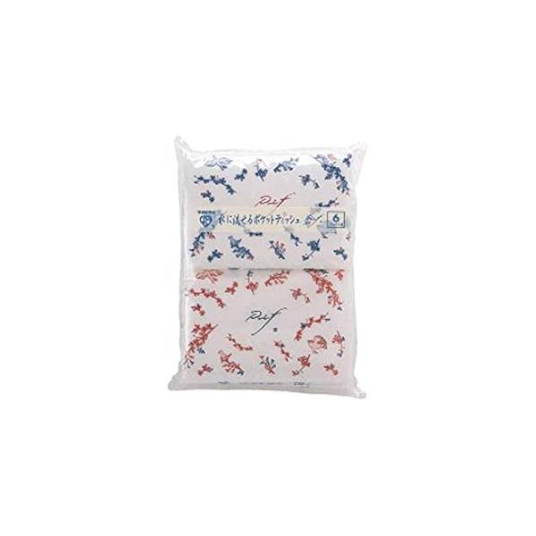 ピフ　水に流せるポケットティッシュ　6パック入こちらの商品使用後はトイレに流せます。寸法：タテ200mm×208mm枚数：20枚(10組)クリックポスト配送は商品4個まで1個口<br>宅配便配送はいくつでも1個口になります。