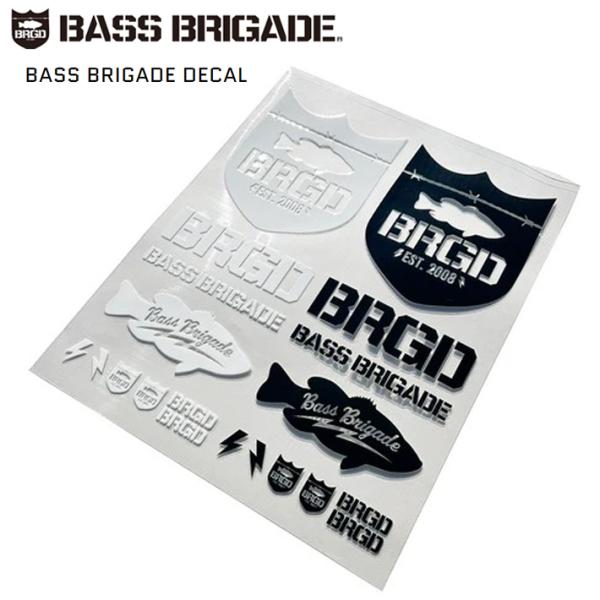 BASS BRIGADE　バスブリゲード ステッカーBASS BRIGADE DECAL  BBDC-B06BRGDのクラシックロゴをWHITEとBLACKでレイアウトしたUV DTFステッカーで作成。強力な粘着性と、高い耐久性を兼ね備えて...