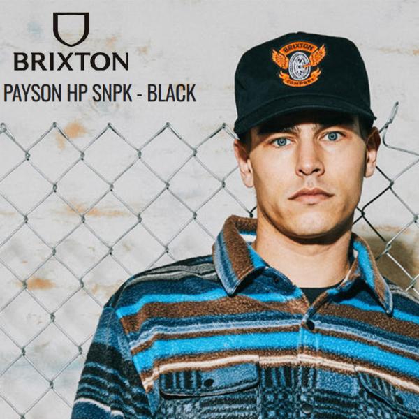 BRIXTON ブリクストンLAMONT MP SNPK - BLACK MP（ミディアムプロファイル）：癖の少ないベーシックな被り心地【DESIGN】イーグルをモチーフにしたアメリカンデザインが刺繍されたスナップバックキャップ。芯のない5...