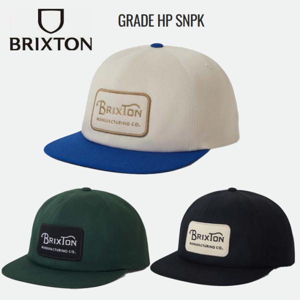 BRIXTON ブリクストンGRADE HP SNPKHP（ハイプロファイル）：フロントが高めで深めの被り心地【DESIGN】過去に絶大の人気を誇ったGRADEロゴデザインが復刻し、深めの被り心地が特徴のハイプロファイルスナップバックに落と...