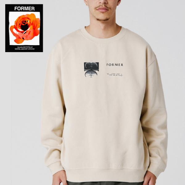 Former Merchandise フォーマー フリース パーカーFORMER ARRAY CREW // BONE暖かさと快適さを提供する、綿 50%、ポリ 50% のプレミアム 320GSM コットン面起毛フリースでデザインされており...