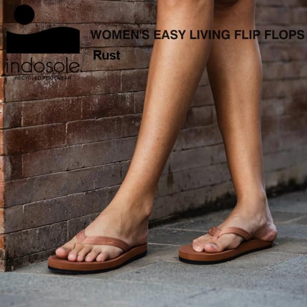 INDOSOLE / インドソール<br>Women's Easy Living Flip Flops -Rust-快適さを足元から。 Easy Living Flip Flop  毎日の装いからアドベンチャーまで対応。100%...
